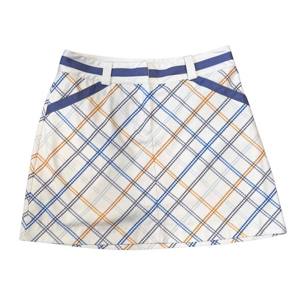 Nike | Shorts | Nike Golf Fit Dry Skort Plaid Blue Yellow White Womens ...